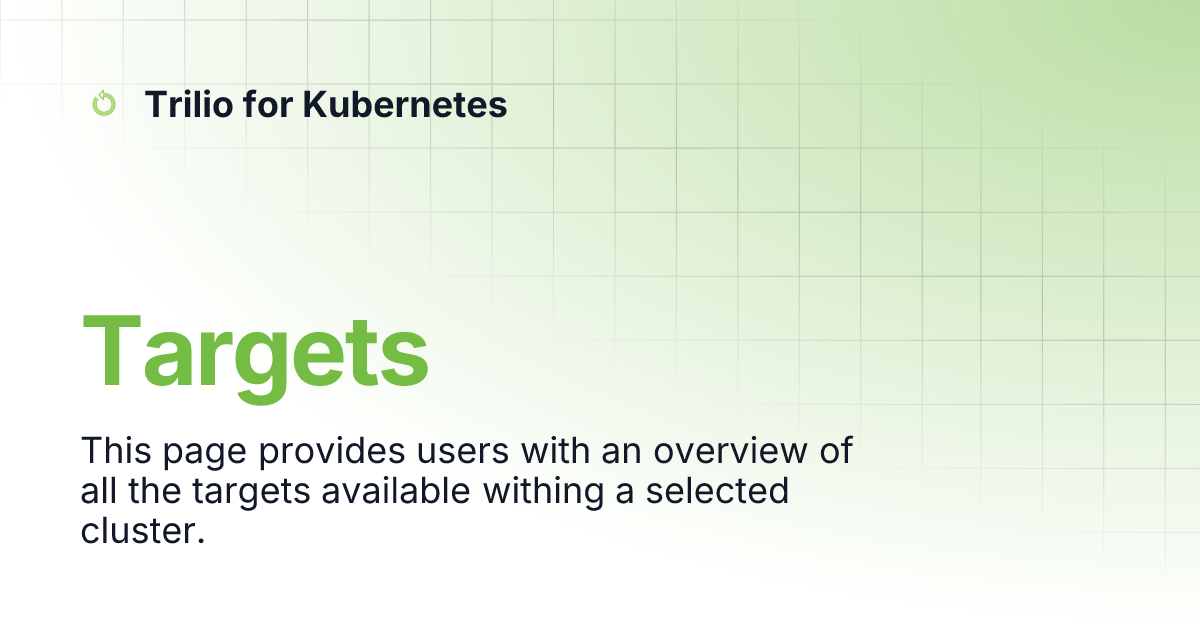 Targets | Trilio for Kubernetes